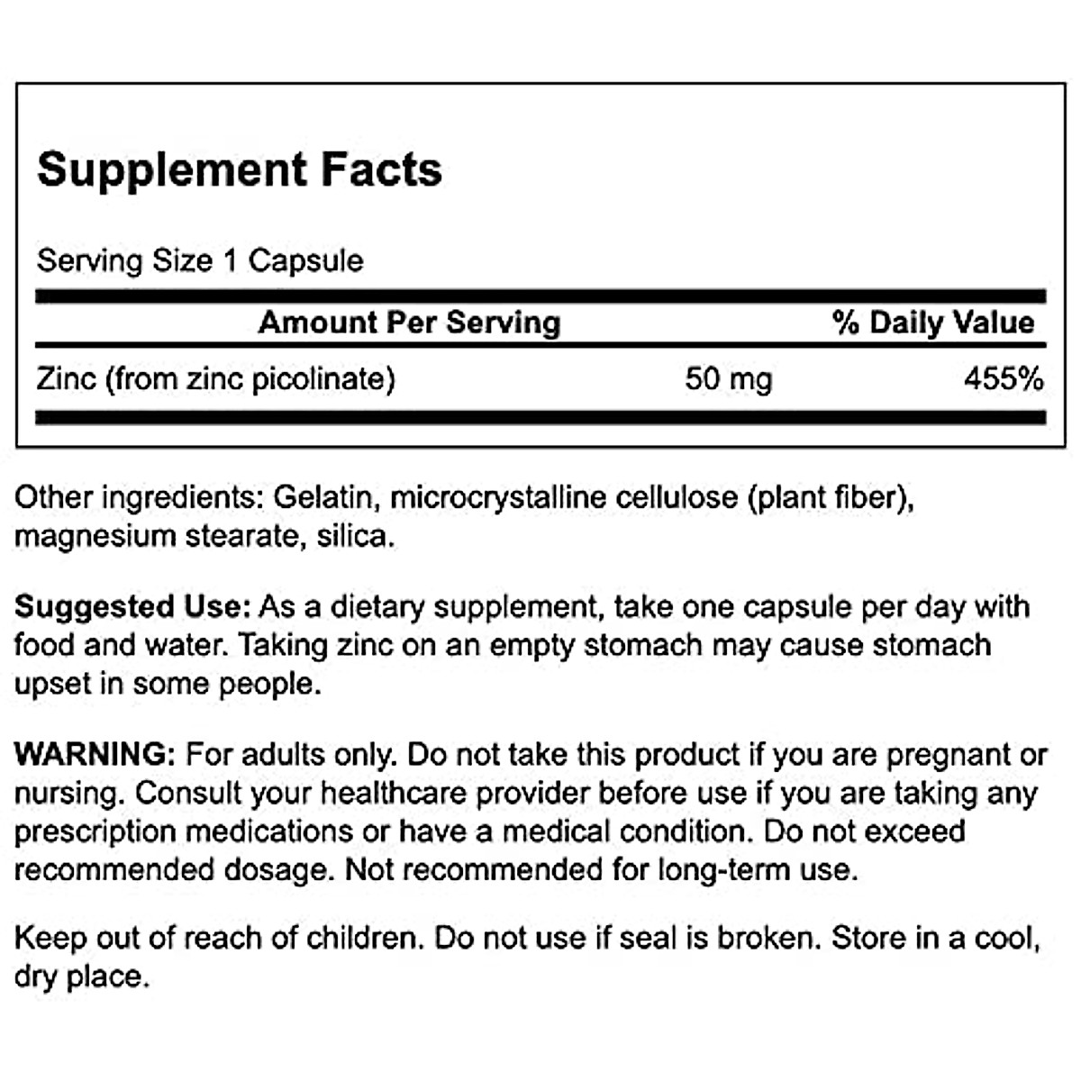 Swanson Extra Strength Zinc Picolinate - Body Preferred Form 50 mg 60 Caps 2 Pack