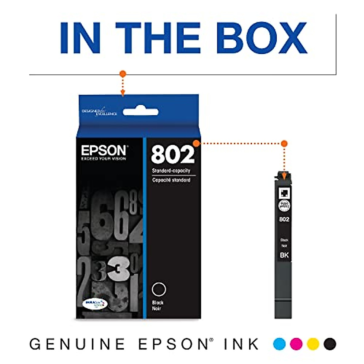 EPSON T802 DURABrite Ultra -Ink Standard Capacity Black -Cartridge (T802120-S) for select Epson WorkForce Pro Printers