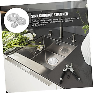 Veemoon 3pcs Drain Filter Kitchen Sink Parts Bathroom Drain Cover Kitchen Sink Garbage Strainer Tub Accessories for Bathtub Mesh Strainer Outlet Screws Heart Stainless Steel Slag Separator