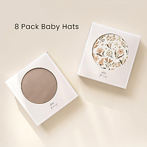 Konssy 8 Pack Baby Newborn Hats Set Knot Beanie Hats Soft for Infant Baby Girls Boys Caps 0-6 Months