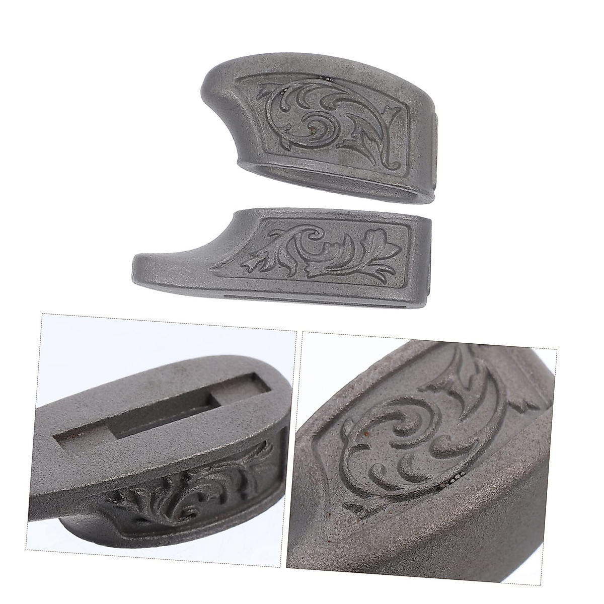 ORFOFE 2pcs Handle finger guard bolsters for knives kitchen knives finger guard guard protector making tools metal knives handle non-slip Stainless steel