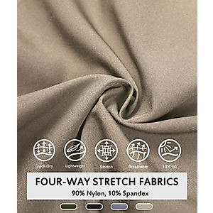 EXEKE Men's Lightweight Hiking Shorts Stretch Quick Dry Cargo Shorts with Multi Pocket 267-1XL/Khaki 32-33