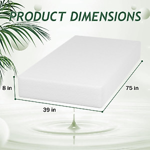 WYGMAV Twin Mattress 8 Inch Gel Memory Foam Mattress, Gel Infused Bed Mattress for Comfort and Pressure Relief with Washable and Removable Zipper Cover, Bed-in-a-Box, Medium Firm, White