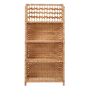 Household Essentials Woven Accent Shelf Cream and White Paper Rattan