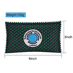 FUNOUO 100g Rechargeable Silica Gel Desiccant Pack of 5,Moisture absorbers for storage,Moisture absorbers Bag,Desiccant Dehumidifier bag,Dehumidifier for Home Closets,Gun Safe, and Cars