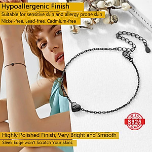 Dainty C Letter Bracelet Cute Jewelry Sterling Silver Thin Chain Heart Initial Bracelets for Women