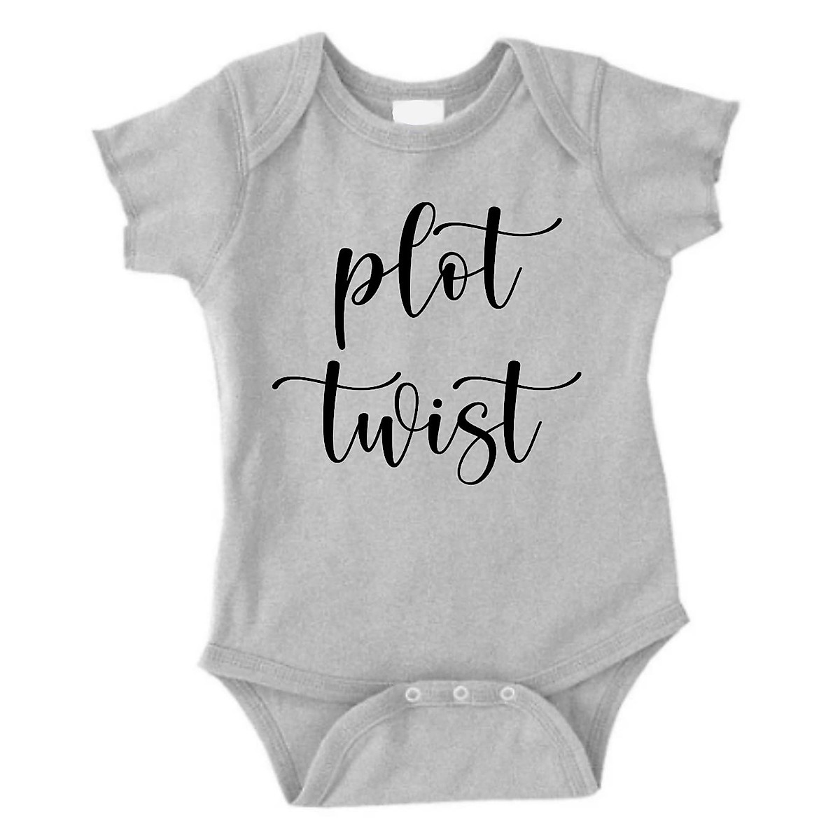 Everyday Hero Clothing Co. Pregnancy Announcement Onesie Size 0-3 Months: Plot Twist Baby Announcement for family Romper Gray. Baby Boy Girl