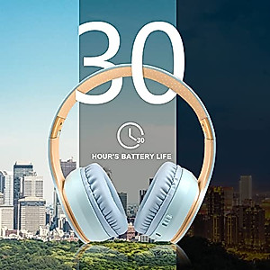 I LOVE EF IFECCO Wireless Bluetooth Headphones Over Ear with Build-in Microphone and 3.5mm Cable for Wired Headset Mode with HD Stereo Sound Soft Earpads Long Battery Life