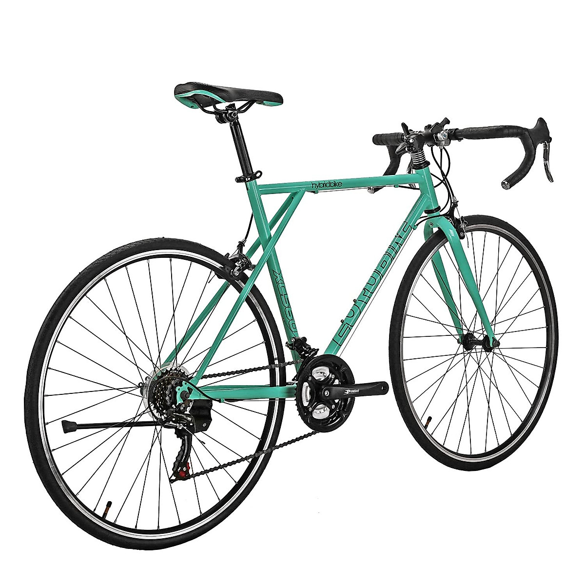 EUROBIKE OBK XC560 Road Bike 700C Wheels 54cm Frame for Men 21 Speed City Commuter Bicycle Complete Racing Bikes (Green)