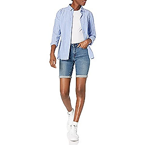 Amazon Essentials Women's 9" Denim Bermuda Shorts, Medium Wash, 16