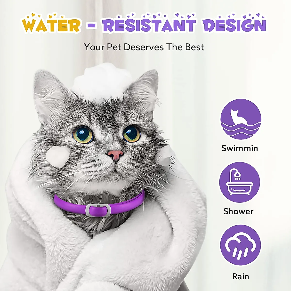 FRDUGA Calming Collar for Cats, Cat Calming Collar, All New Calming Pheromone Collar for Cats, Cat Pheromone Collar, Cat Calming Collar for Anxiety, Efficient Relieve Anxiety and Stress(4 Pcs)