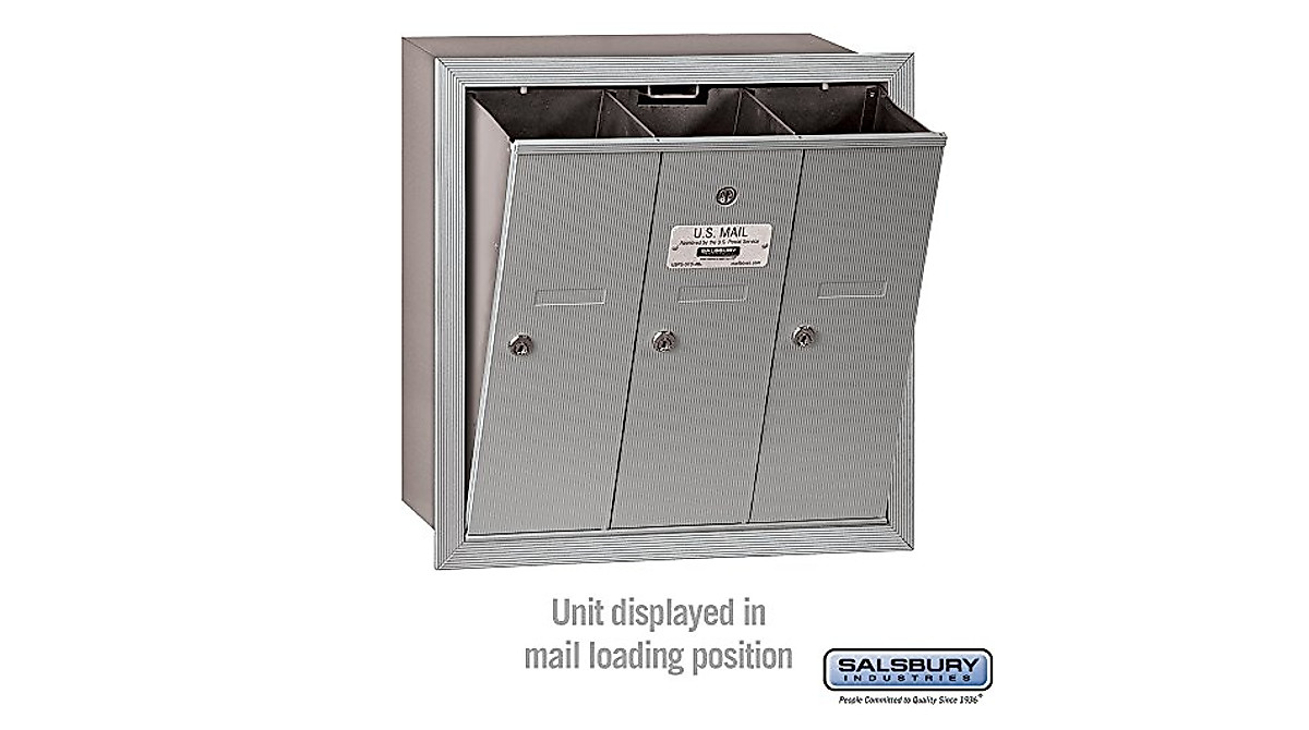 Salsbury 3-Door Recessed Vertical Mailbox | USPS Approved
