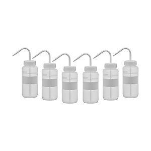 EISCO 6PK Chemical Wash Bottle, No Label, 500ml - Wide Mouth, Self Venting, Low Density Polyethylene - Performance Plastics Labs