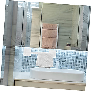 SHOWERORO Storage Rack Towel Bar 12 Inch Bathroom Towel Bar Stick on Bath Towel Rack Adhesive Towel Bar Wall Stainless Steel Sponge Holder Towel Stand Individual Abs Shoe Towel Rail White