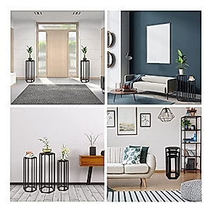 DAILY&DIARY Plant Stand Indoor Set of 3, Modern Hexagon Tall Plant Stand Outdoor Plant Stand Nesting Metal Plant Stand Flower Pot Shelf Holder for Living Room,Patio, Party, Wedding Decor (hex-black)