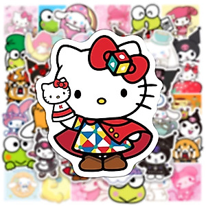 JXJMYU 50pcs Cute Kawaii San-Rio Kuro mi Me lody Cinnamo roll Stickers for Skateboard Trunk Laptop Computer Water Bottles Car Teens Boys Girls Decal Waterproof Sticker