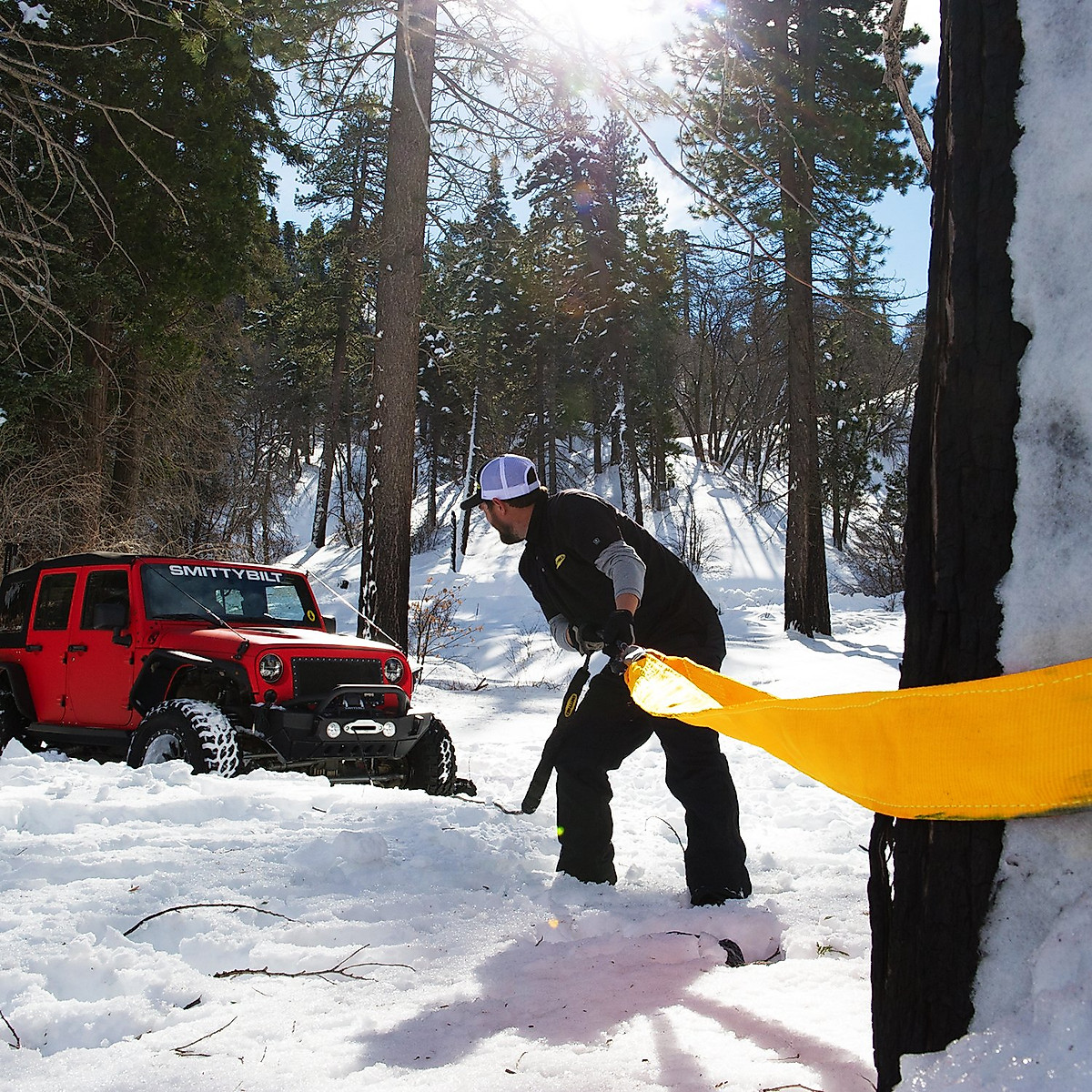 Smittybilt 3-inch x 30-feet Tow Strap (Yellow) - CC330