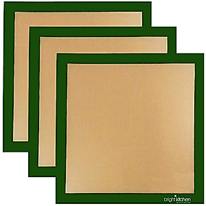 Set of 3-14" x 14" -Silicone Re-Usable Non-Stick Ultra Premium Dehydrator Sheets Compatible With Excalibur Silpat Tray Liner Flex Fruit Leather Roll Up Jerky Oven Baking Mat