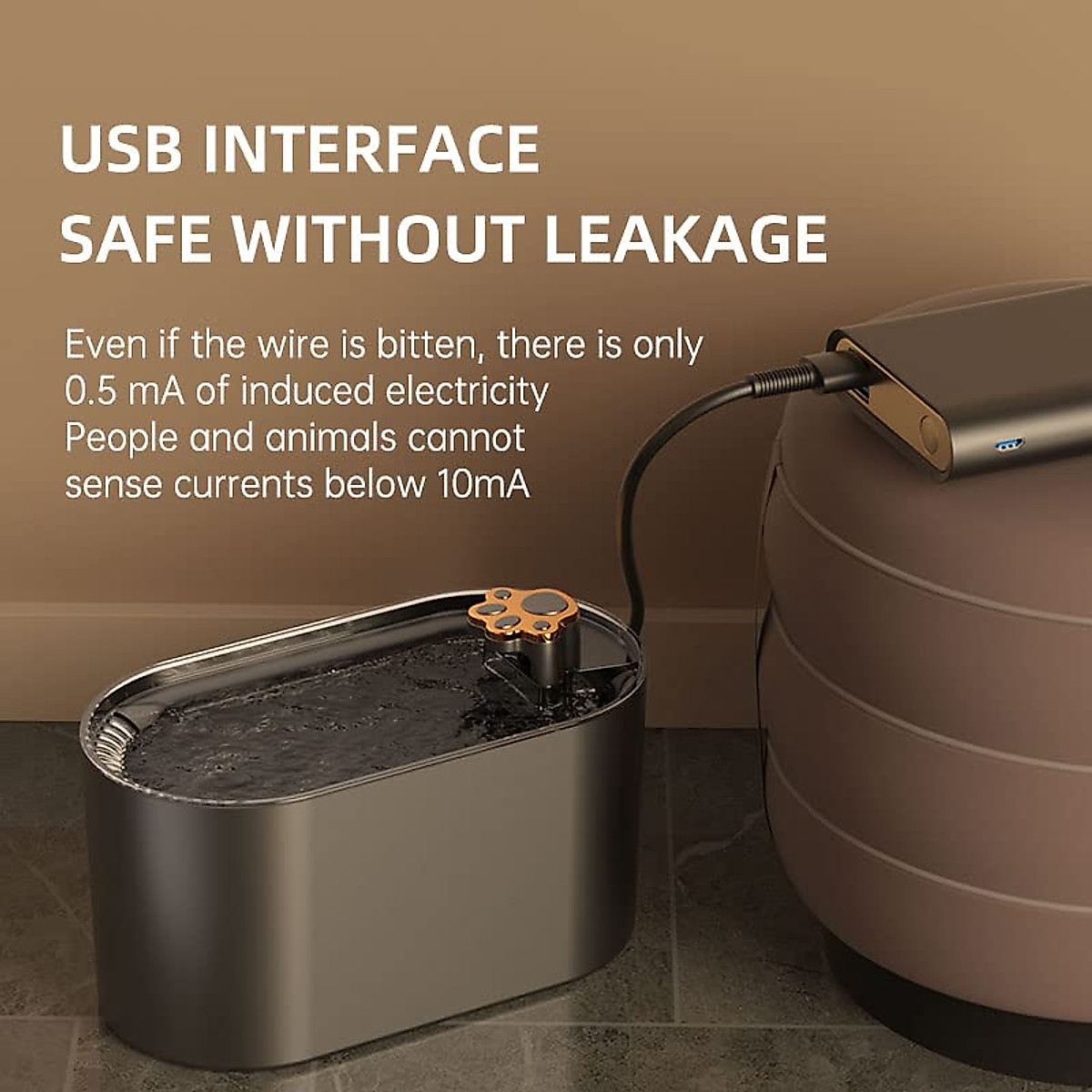 Dog Water Fountain, Whisper Quiet 101oz Cat Fountain Pet Water Fountain, Dog Drinking Bowl, Water Fountain for Cats Inside, Dog Water Dispenser with LED Light, w/ 1 Cat Waterer Filter