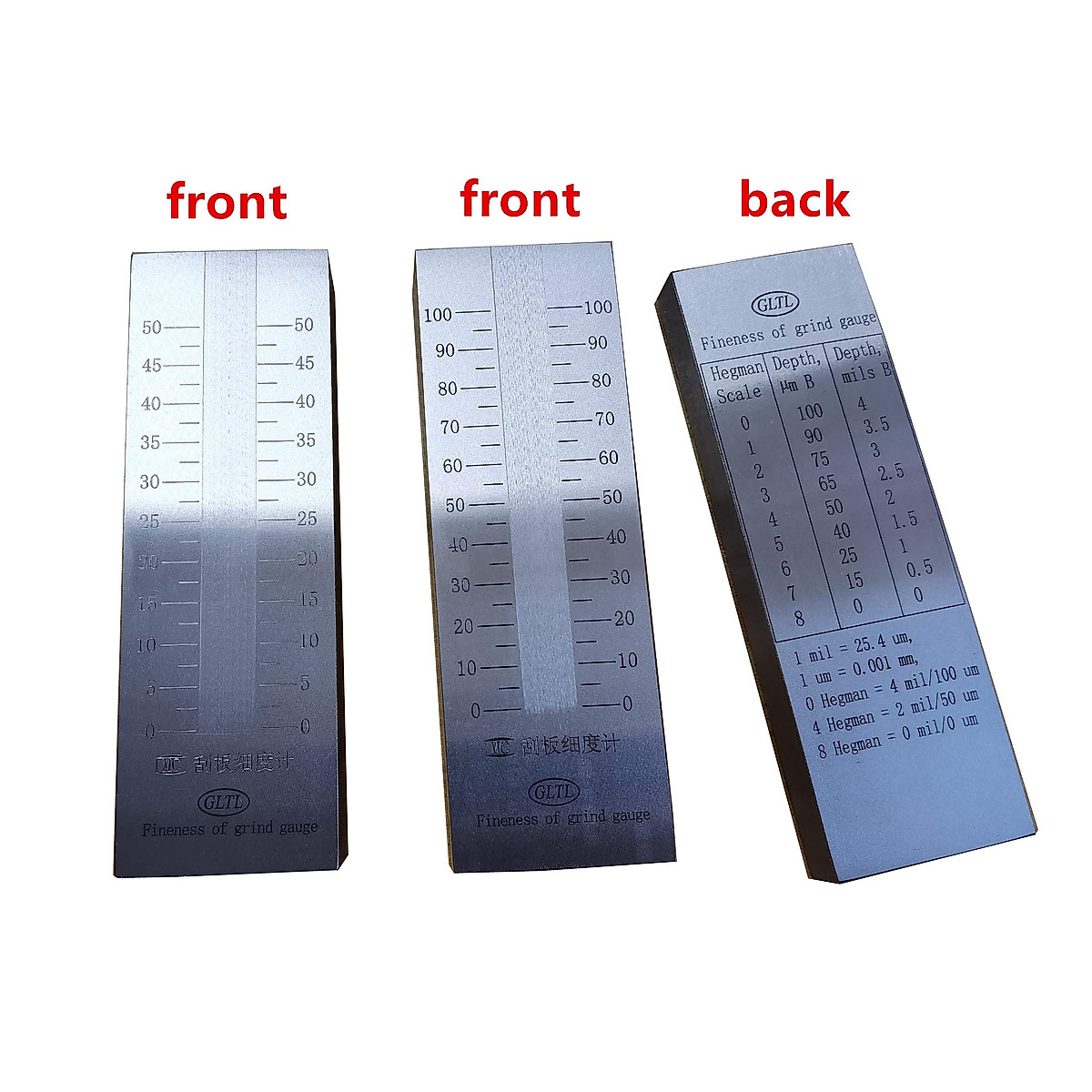 GLTL Fineness Gauge Grindometer Fineness of Grind ISO Standard one Channels 0-25/50/100/150um (0-50um)