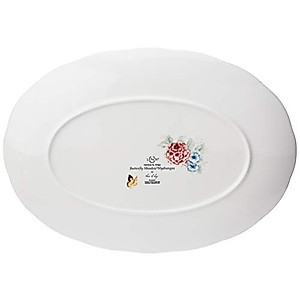 Lenox Butterfly Meadow Hydrangea Large Oval Platter, White -