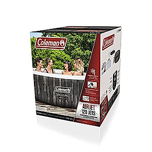 Inflatable Coleman 90455 SaluSpa Bahamas 71-Inch x 26-Inch 4 Person Outdoor Portable Hot Tub Spa with 120 Air Jets, Pump, 2 Filter Cartridges, and Tub Cover
