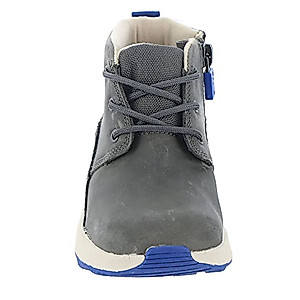 UGG K Canoe III Weather Sneaker, Charcoal/Classic Blue Leather, 6 US Unisex Big Kid