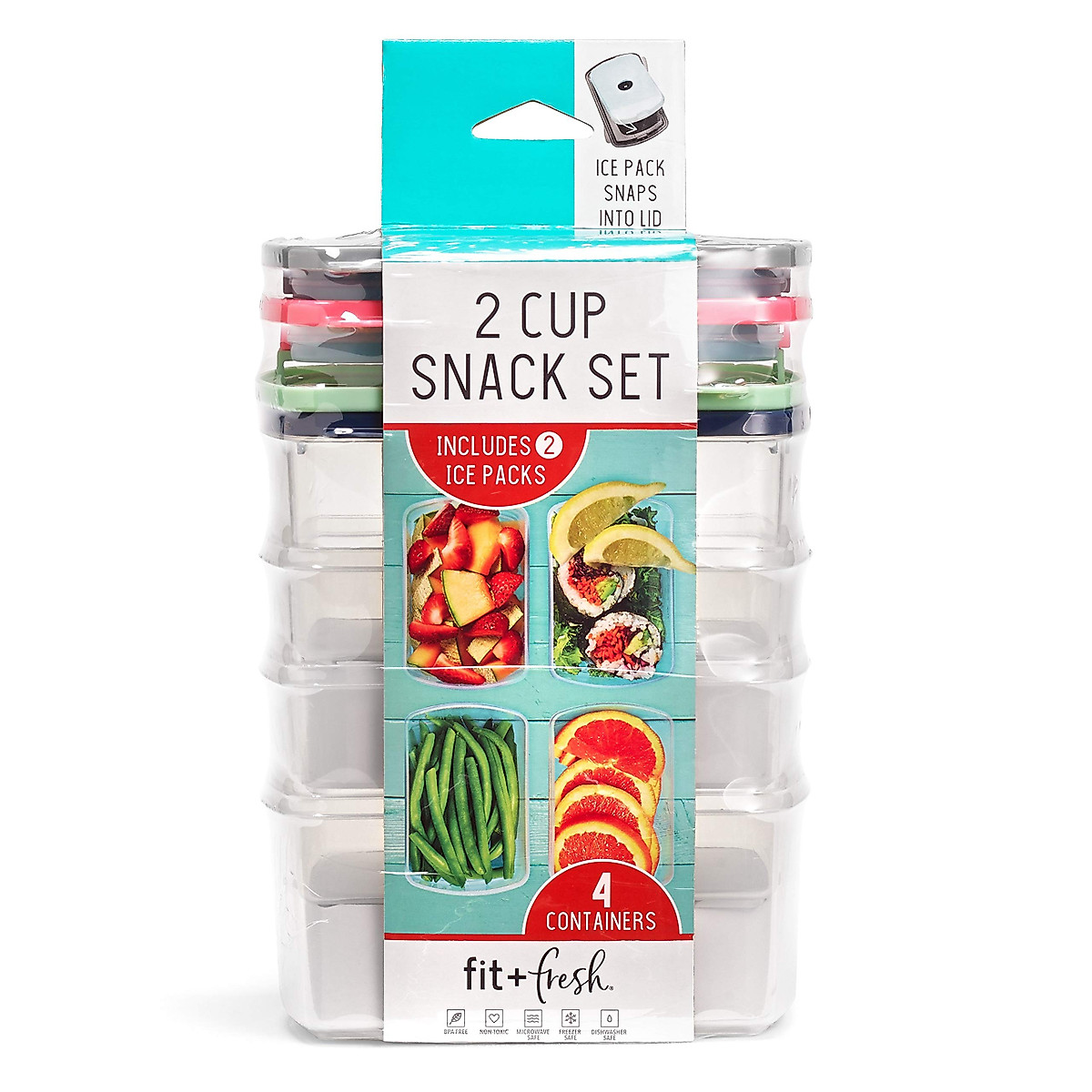 Fit & Fresh 225HL Cup Portion Control Container Set, 2, Green