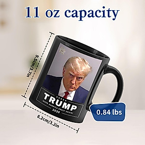 2025 Trump Mug, Black Double Sided Printing Trump Coffee Mugs with Handle for Home Office Daily Drink, Trump Coffee Cup for Brother Father Family Friends