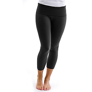 T Party Women's Yoga Capri Pants,Black,Medium