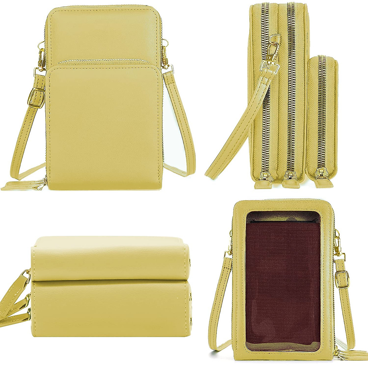 Valleycomfy Small Crossbody Bag For Women Touch Screen Cell Phone Purses and Wallet Lightweight Travel Handbag (Duck Yellow)