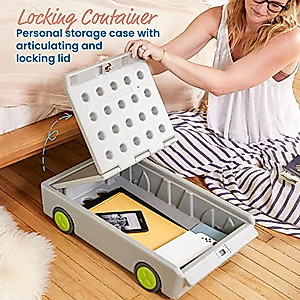 ECR4Kids Lock and Roll Personal Safe, Travel Lockbox, Grey