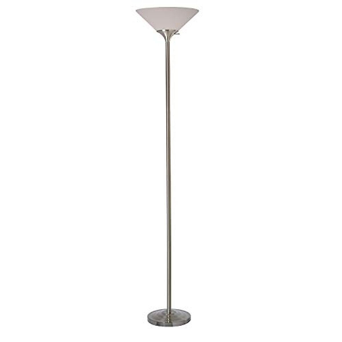Normande Lighting JP3-1131A Torchiere Floor Lamp, 71", Brushed Steel
