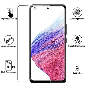 Coolpow 【3+3 Pack】 Designed for Samsung Galaxy A53 5G Screen Protector Samsung A53 5G Screen Protector Tempered Glass Film, 【Easy Installation Tool】 Bubble Free, Anti-Scratch, HD