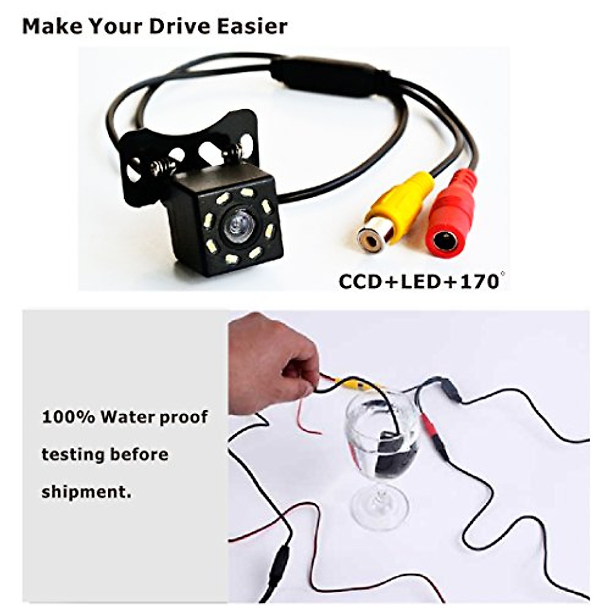 Car Rearview Camera Vehicle Backup Camera Waterproof Hidden Mini Camera Vehicle Cameras Back Safety Parking Assist Line, 8 LED Night Vision Lights, Wide-Angle 170 Degrees 218L