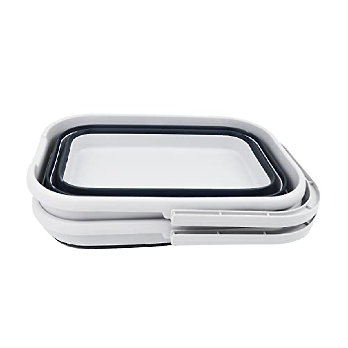 SAMMART 12L (3.1 Gallon) Collapsible Rectangular Handy Basket/Bucket (Set of 2)