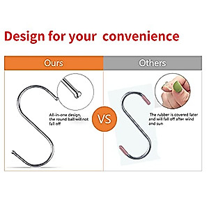 30 Pack 5.0Inch 3.8In 2.6In Assorted Size S Hooks Stainless Steel S Hanging Hooks Outdoor,Utility S Shaped Hooks for Hanging Plants,Heavy Duty S Hooks for Hanging Clothes Towels