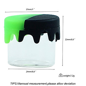 glass concentrate containers 6ml with silicone lids Non Stick glass wax container for Oil, Lip Balm,Cosmetic, Lotion, Cream, Eye shadow, （Color mixing) (100pcs)