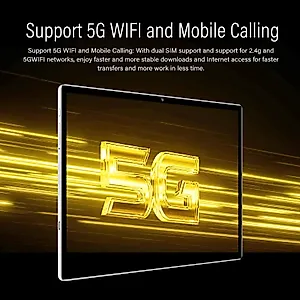 Jectse for 11 Tablet, 10.1 Inch Tablet 8GB RAM 256GB ROM 2.4 5G WiFi Tablet with 8MP 20MP Camera, Octa Core Dual SIM Tablets, 6000mAh IPS HD Touch Screen, Silver Gray