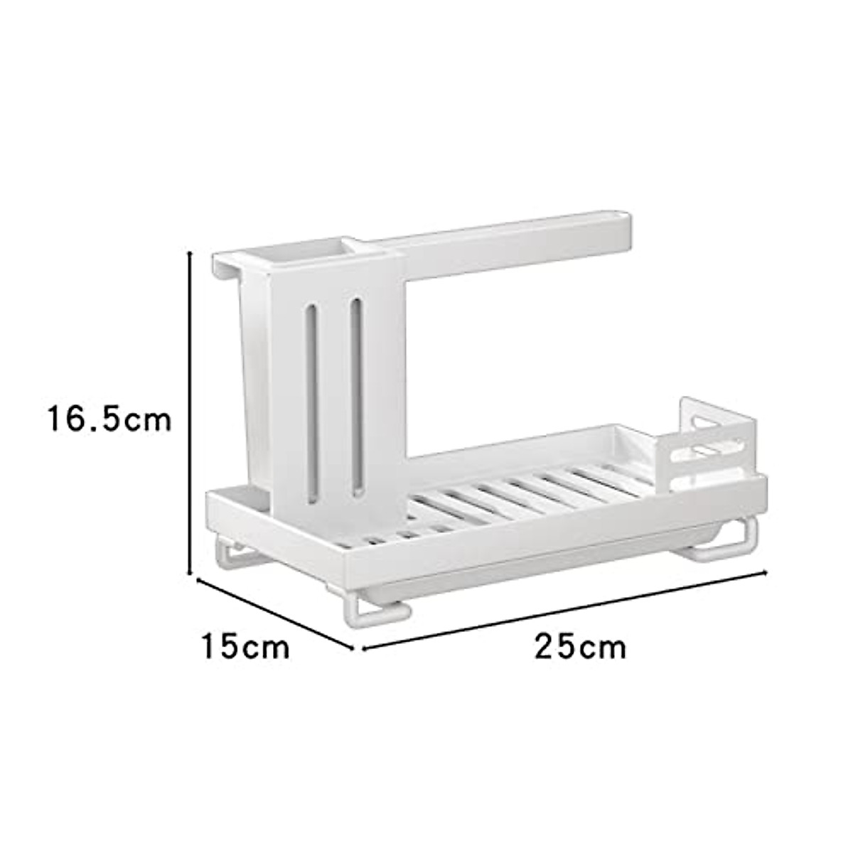 MagiDeal Bathroom Standing Rack, Kitchen Sink Organizer Countertop, Removable 2 Tier Sink Organizer, under Sink Organizers and Storage, for Dish Soap, White
