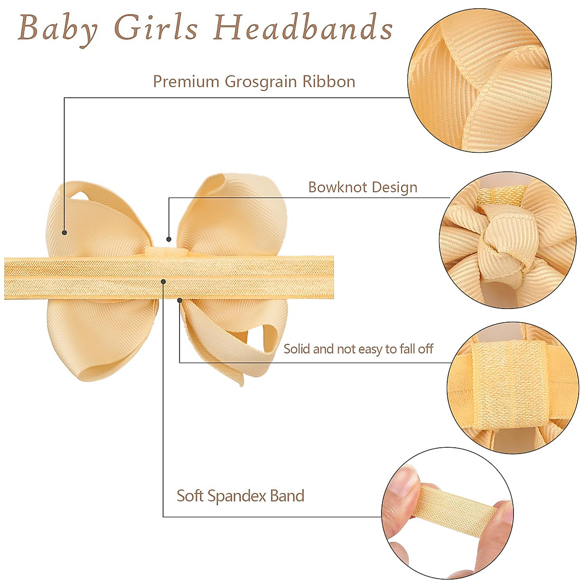 CellElection 30 Colors Baby Girls Headbands 6Inch Big Hair Bows Elastic Hair Bands Headbands Hair Accessories for Newborns Infants Toddlers Kids…