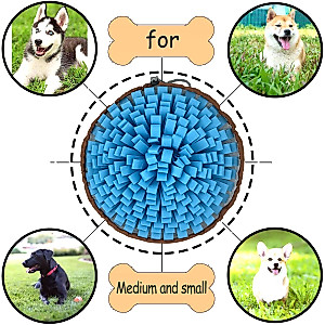 NEECONG Dog Snuffle-Mat Slow-Feeder-Bowl - Simulating Grassland for Boredom, Encourages Natural Foraging Skills for Pet, Treat Indoor Outdoor Stress Relief（Blue）