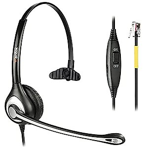 Wantek Phone Headset with Microphone Noise Cancelling, RJ9 Office Telephone Headsets Compatible with Yealink T20P T21P T26P T23G T46G T48G T42S T46S Avaya 1608 9608 9611 Grandstream Panasonic Snom