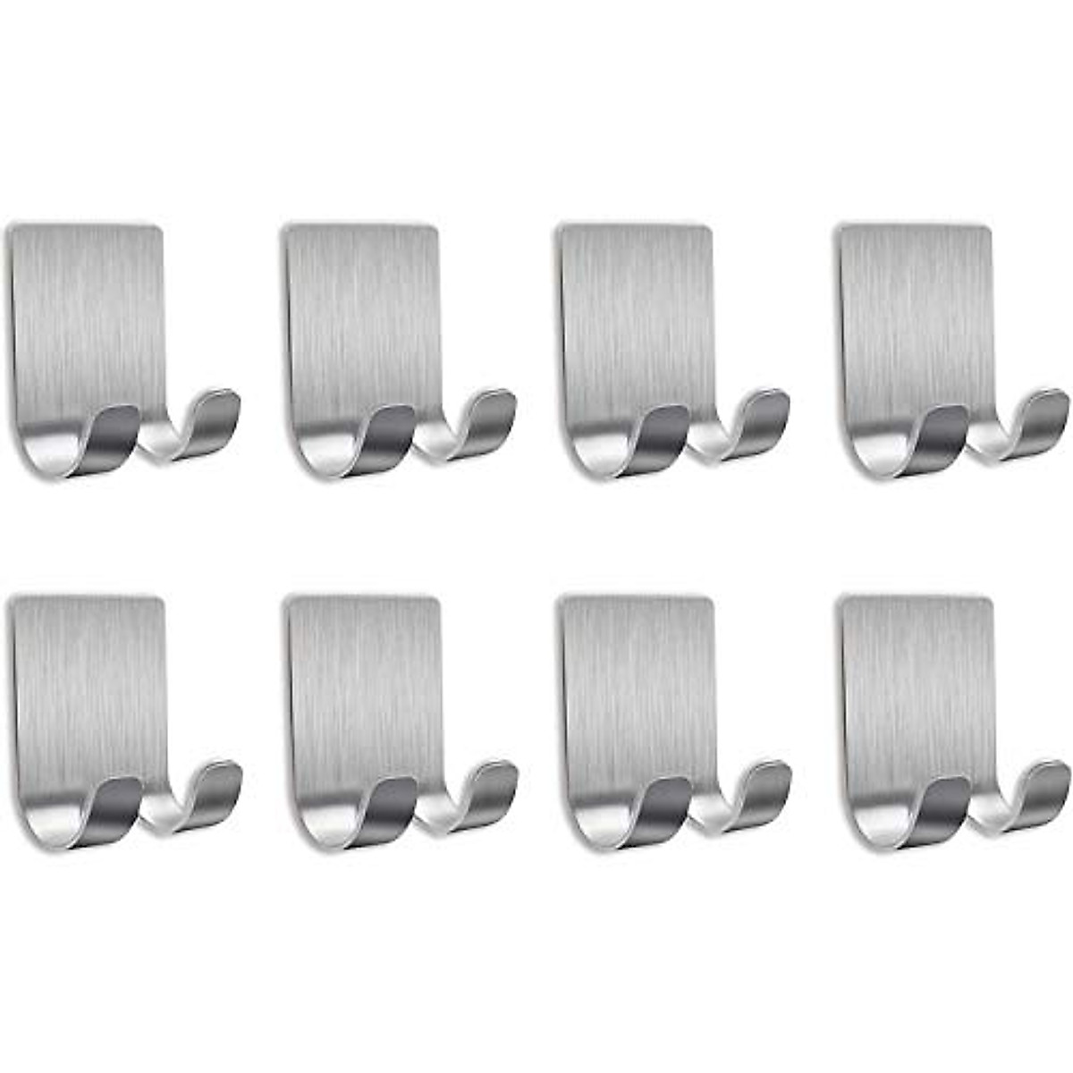 Razor Holder for Shower 8 Packs, Stainless Steel Waterproof Razor Hooks for Shower, No Drilling Heavy Duty Self Adhesive Shaver Hanger, Easy Assembly, for Kitchen Bathroom (Silver)