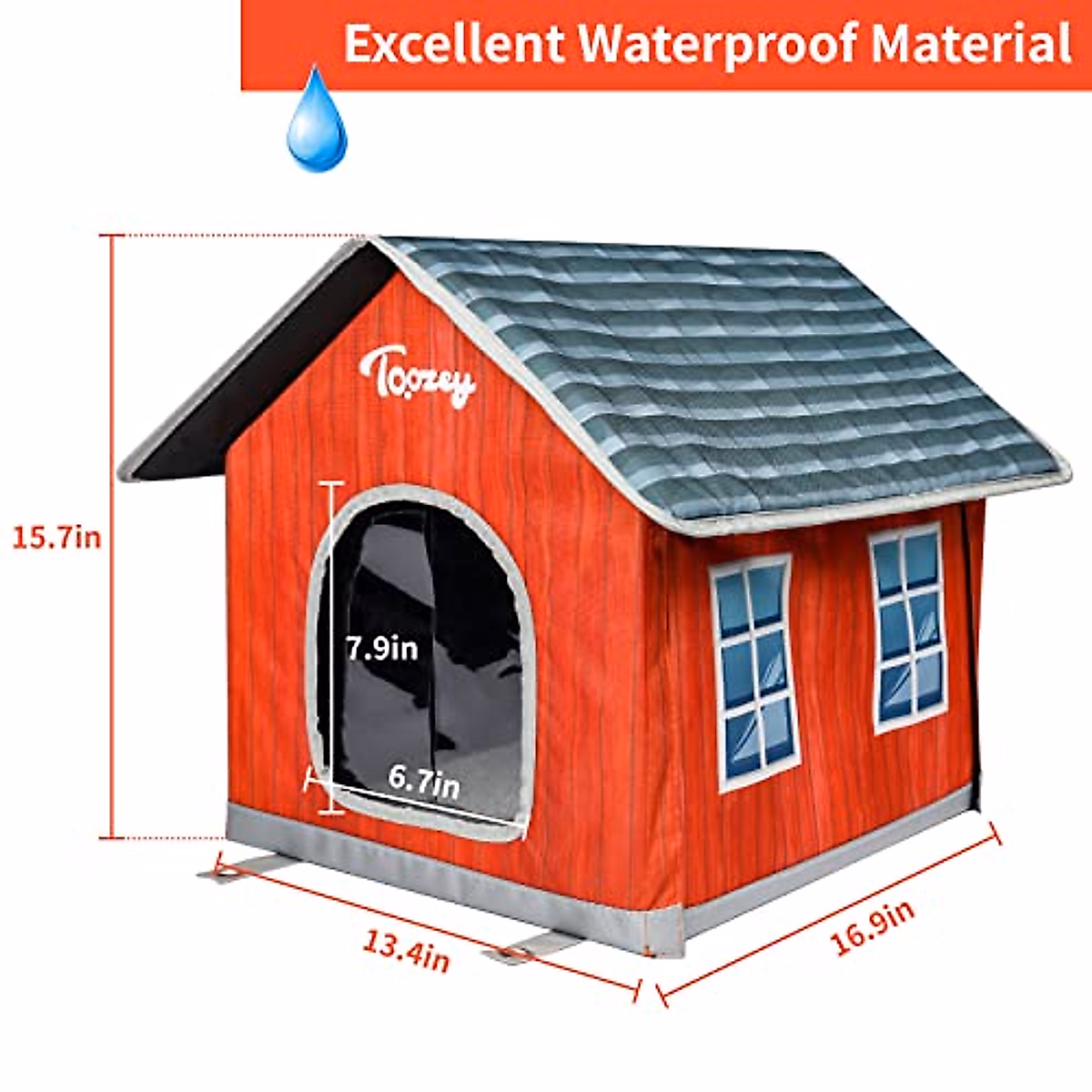 Toozey Heated Cat House for Winter, Indoor/Outdoor Weatherproof Cat House with Heated Pet Pad, Providing Safe Feral Outdoor Cat House for Cats or Small Dogs, Easy to Assemble Cat Shelter