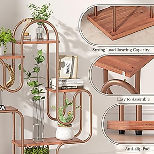 Tikea Cactus Plant Stand Indoor, Corner Plant Shelf for Indoor Plants Multiple, 6 Tiered Metal Plant Pot Stand, Home Decor for Balcony Living Room (Bronze)