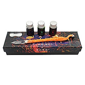 XIAOYU 5 Pcs Handmade Glass Dip Pen Calligraphy Pens Set High Borosilicate Glass Signature Pen with Ink(7ML) - Orange