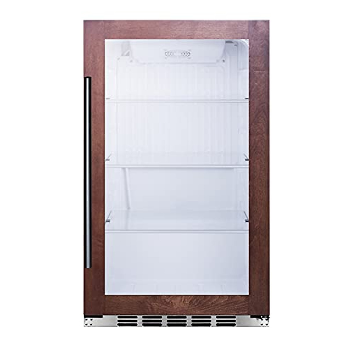 Summit SPR489OSPNR Commercially Approved Shallow Depth Indoor/Outdoor Beverage Cooler for Built-in or Freestanding Use with Panel-Ready Door Trim, Glass Door, Black Cabinet (Panel not included)