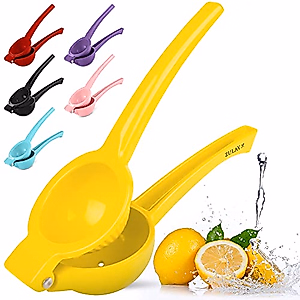Zulay Premium Quality Metal Lemon Squeezer, Citrus Juicer, Manual Press for Extracting the Most Juice Possible