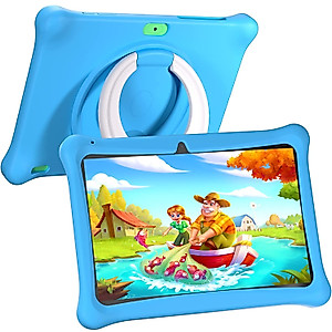 SGIN Kids Tablet, 10 Inch 2GB+64GB Tablet for Kids, Android 12 Kids Tablets with Case, WiFi, Dual Camera, Parental Control APP, Educational Games，iWawa Pre Installed (Blue)